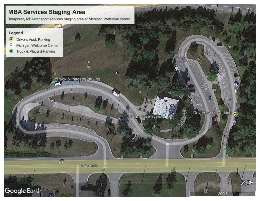 Welcome Center Staging Map | Mackinac Bridge Authority
